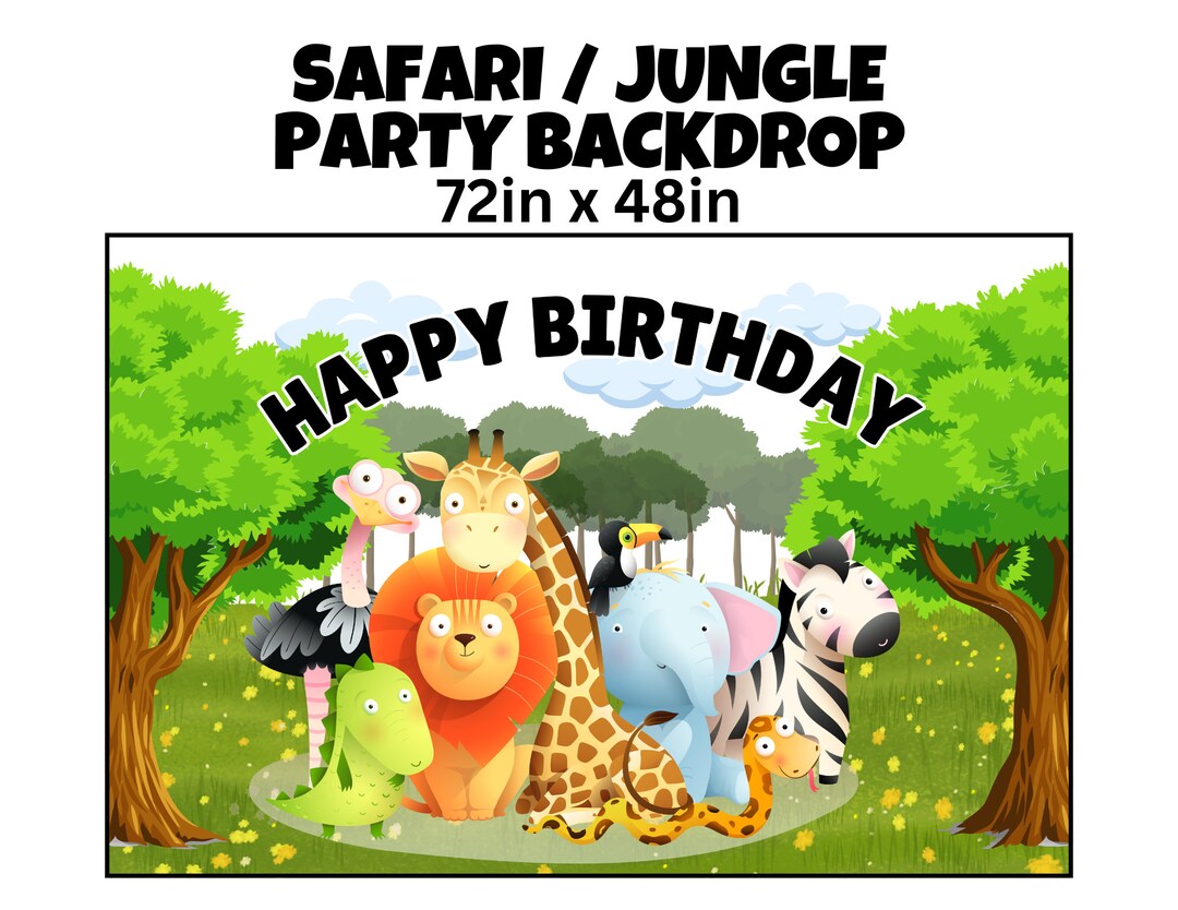 Safari Birthday Theme Party Backdrop, Jungle Safari Birthday Theme ...