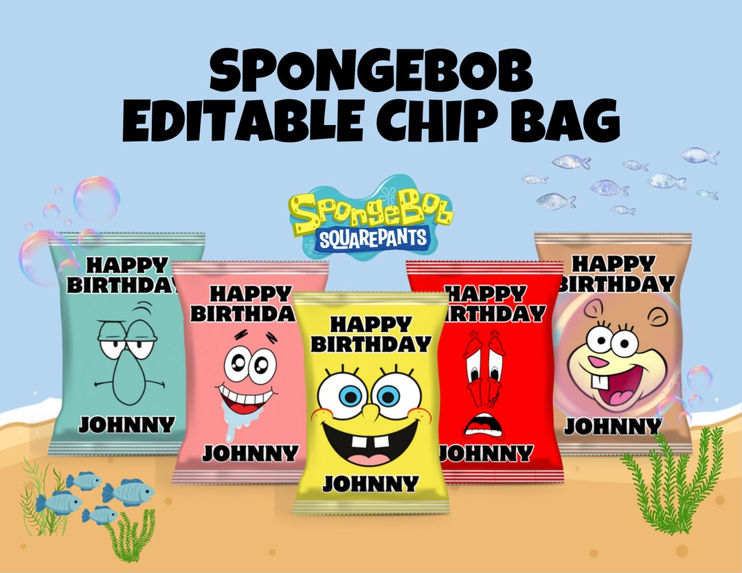 Birthday Chip Bags Editable Template, Custom Party Favor, Party Favor ...