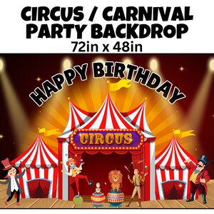 Circus Theme Birthday Party Backdrop Tarp, Carnival Theme Birthday ...