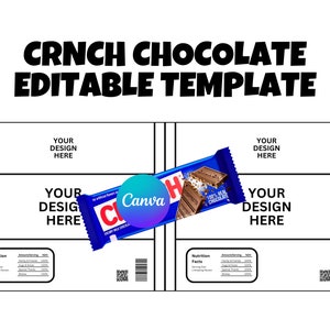 Chocolate Bar Wrapper Blank Editabletemplate, Chocolate Wrapper, Custom ...