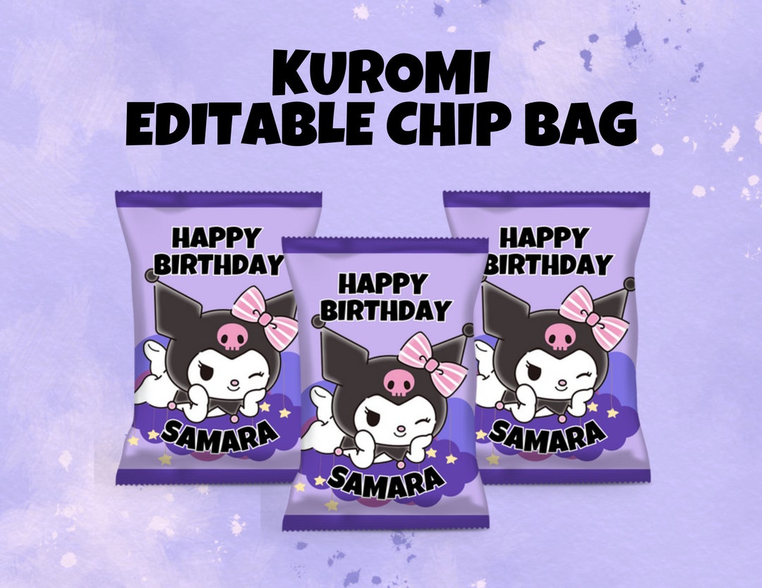 Kuro-mi Editable Chip Bag Template, Custom Birthday Chip Bag, Editable ...