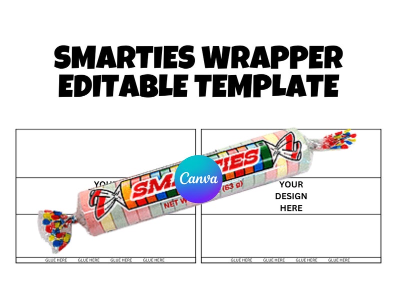 Smarties Candy Roll Editable Template, Custom Smarties Candy Roll for ...