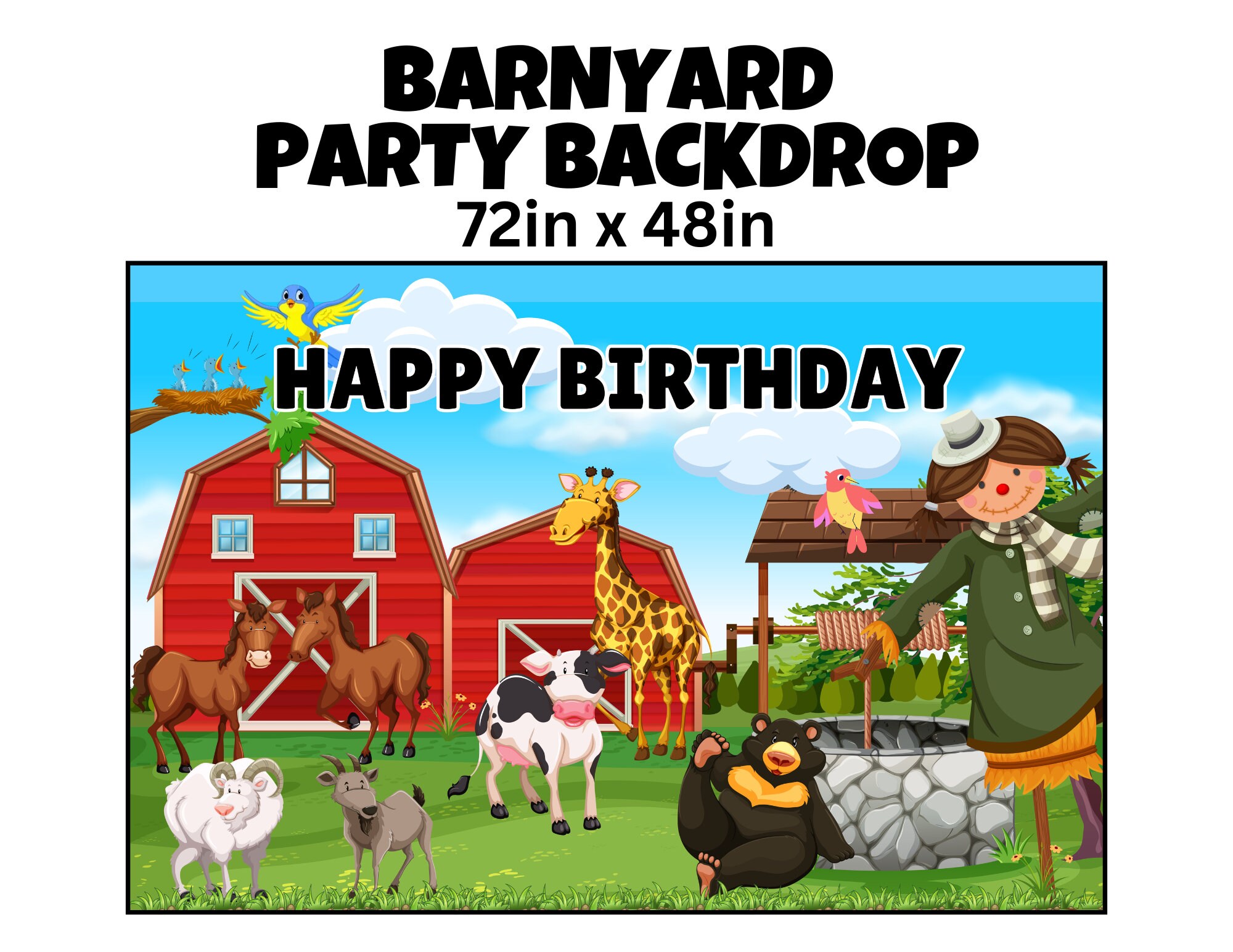 Barnyard Birthday Theme Party, Barnyard Birthday Tarp, Barnyard ...