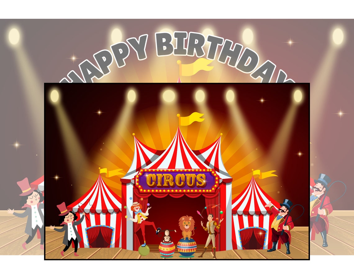 Circus Theme Birthday Party Backdrop Tarp, Carnival Theme Birthday ...