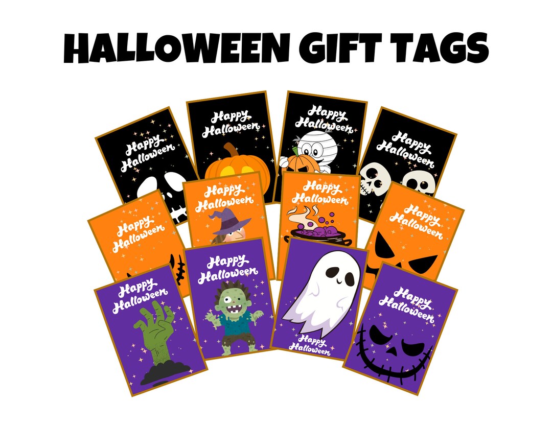 Halloween Printable Gift Tags for Candies, Trick or Treat Gift Tags ...