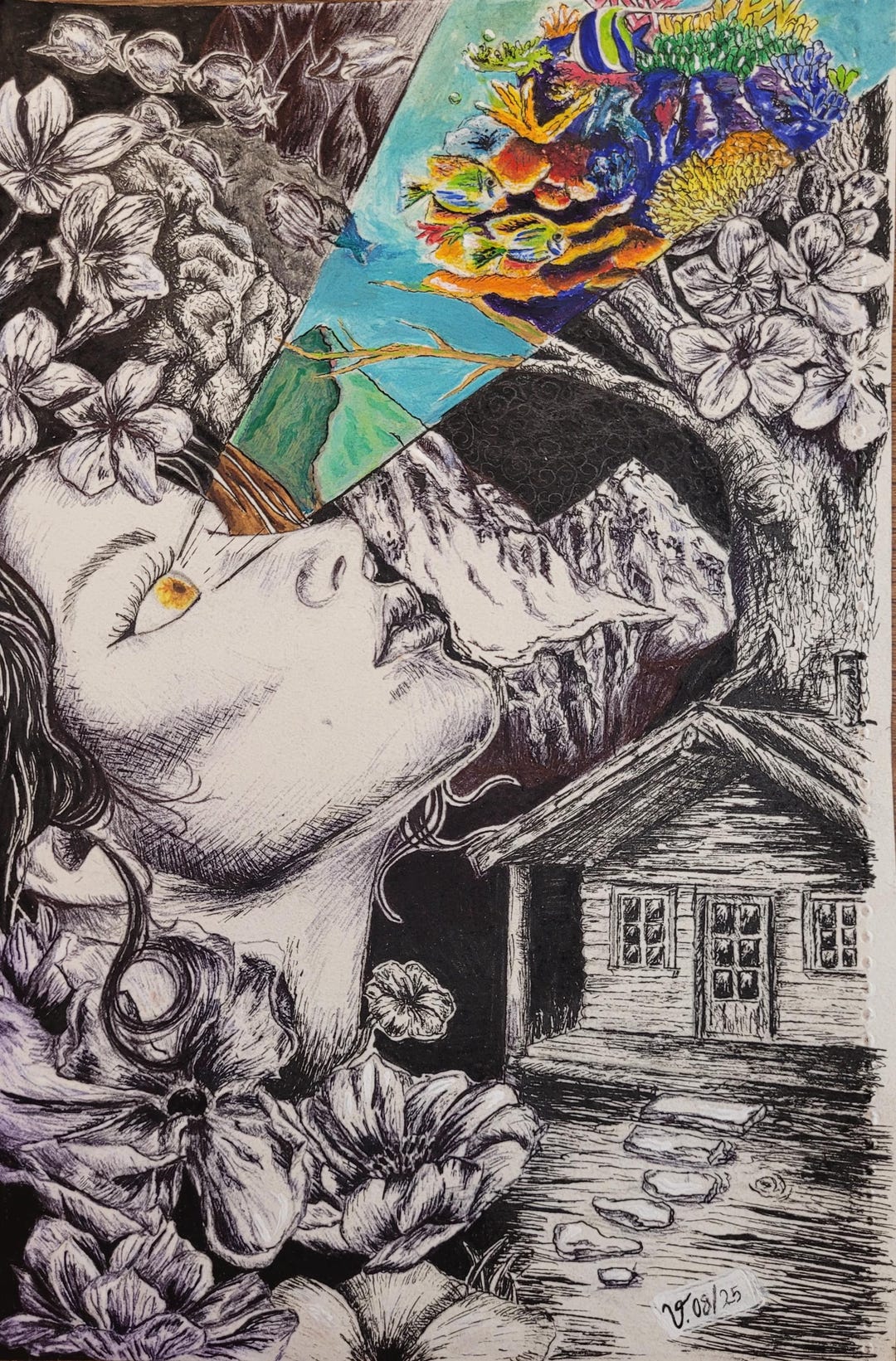Original Surreal Pen & Ink Illustration – “you See the World as You Are ...