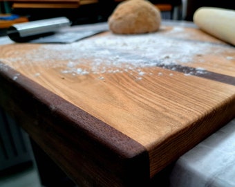 Maple & Walnut Dough Board/ Hardwood Cutting Board With Lip ...