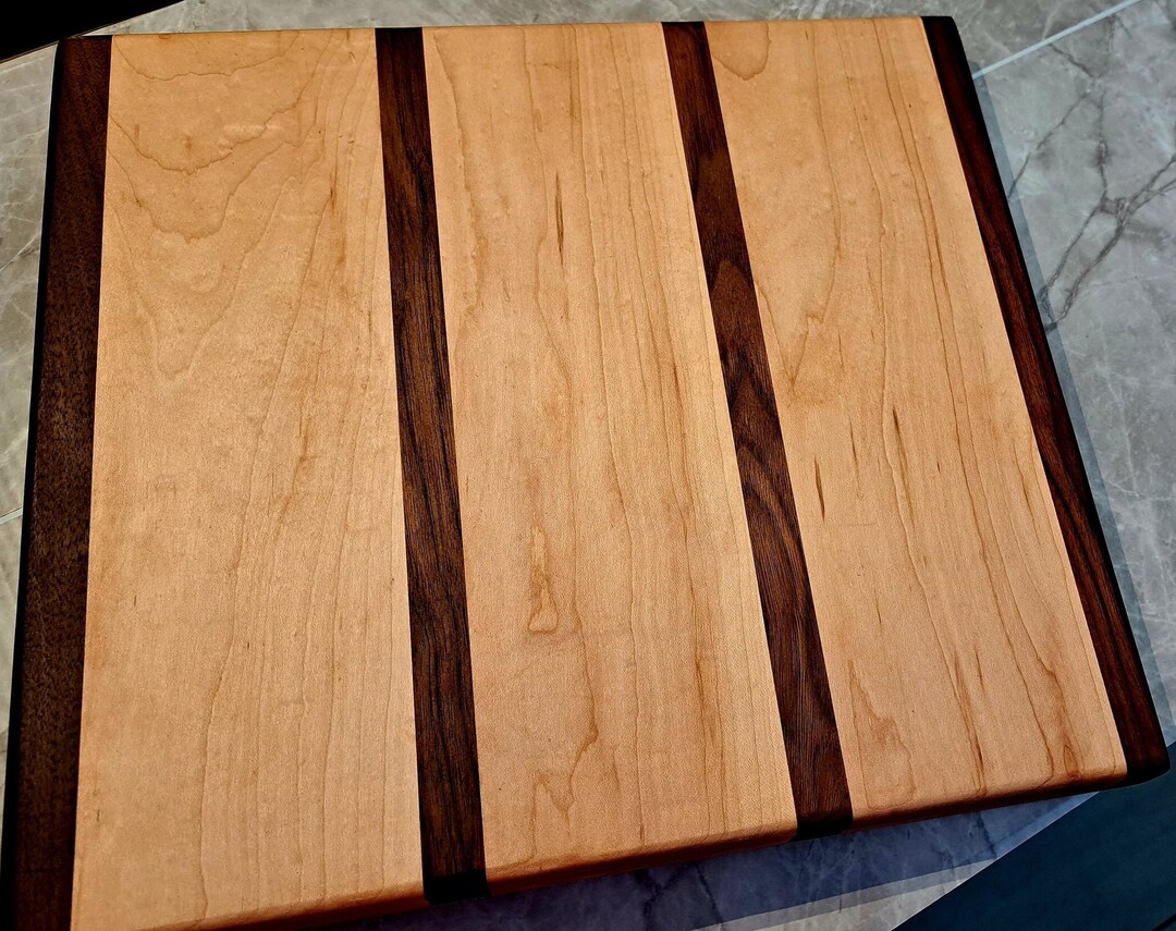 Maple & Walnut Dough Board/ Hardwood Cutting Board With Lip/pasta Board ...