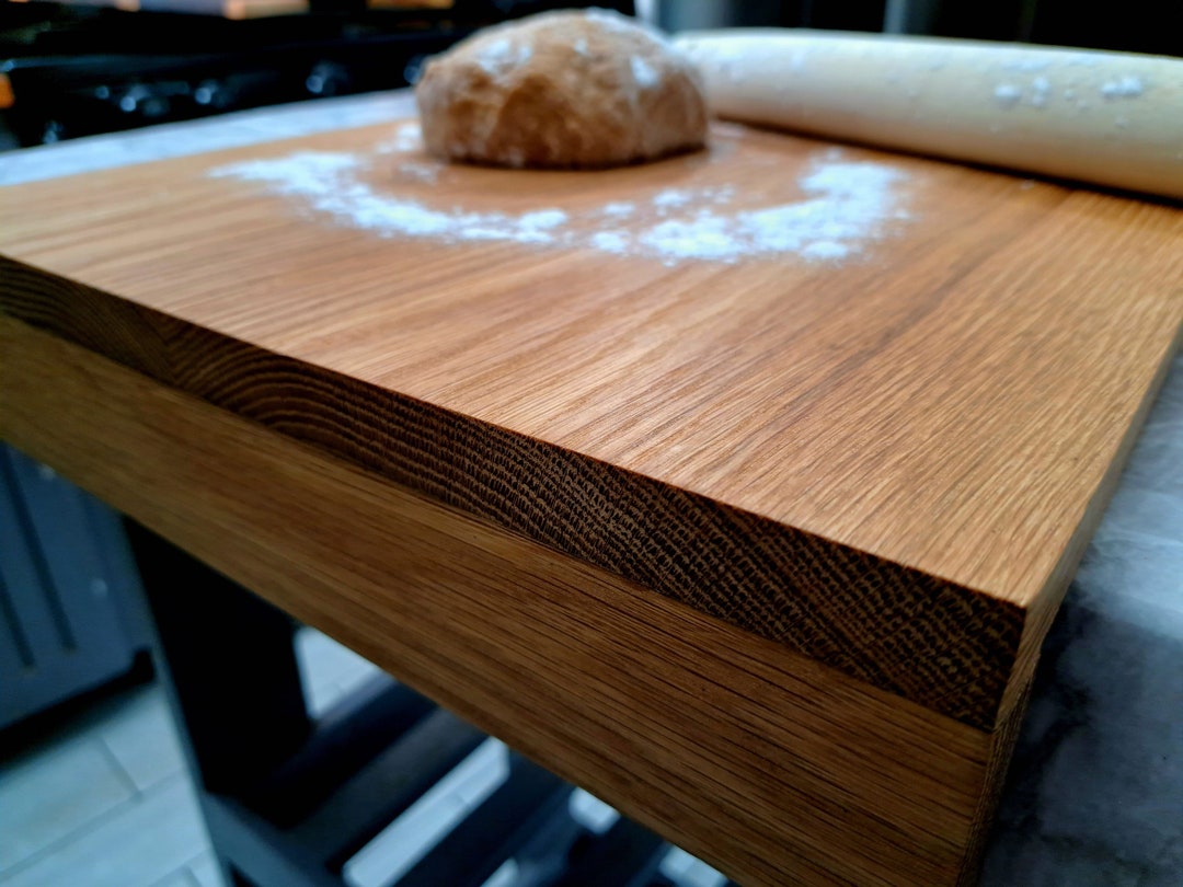 Oak Dough Board/hardwood Cutting Board With Lip Non-slip/housewarming ...