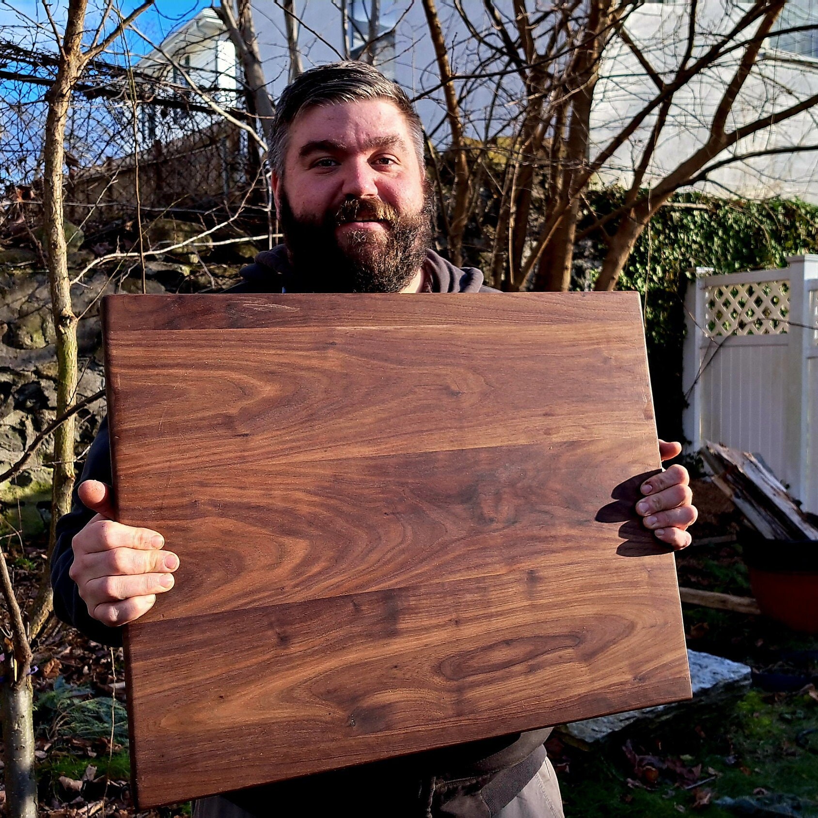 Walnut Dough Board/ Hardwood Cutting Board With Lip/housewarming ...