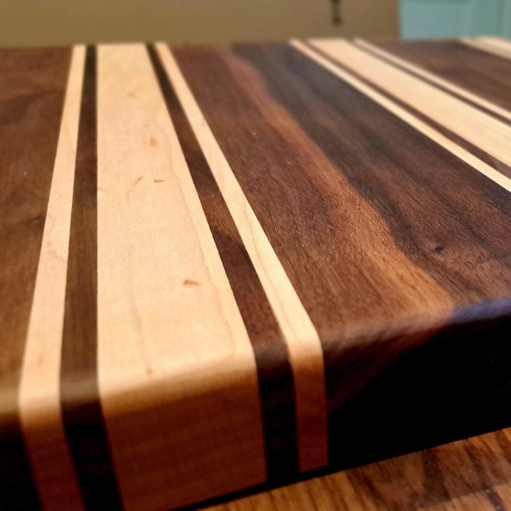 Maple & Walnut Dough Board/ Hardwood Cutting Board With Lip ...