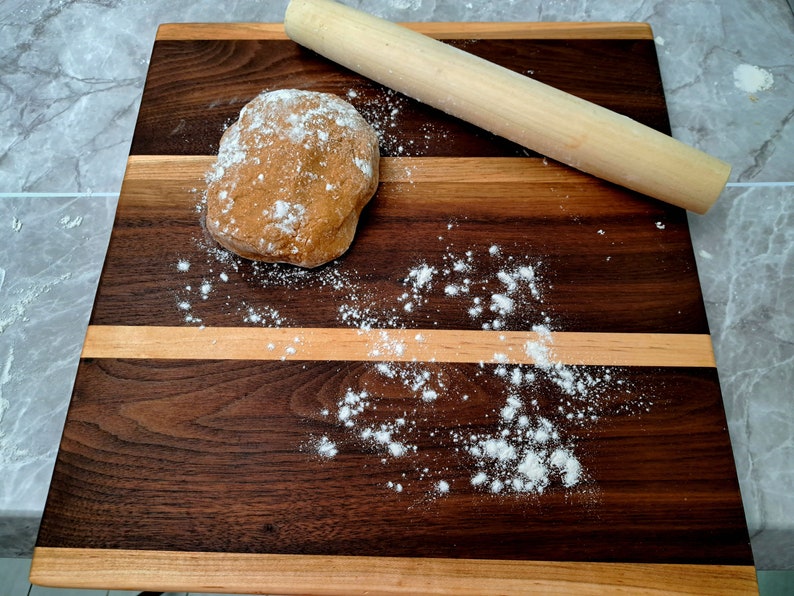 Walnut & Maple Dough Board/ Hardwood Cutting Board With Lip ...