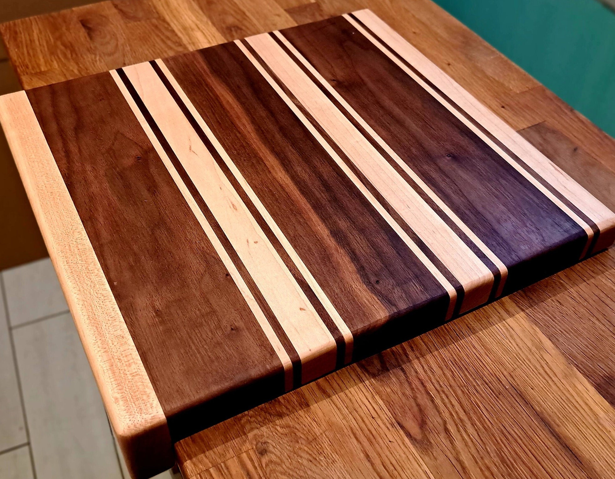 Maple & Walnut Dough Board/ Hardwood Cutting Board With Lip ...