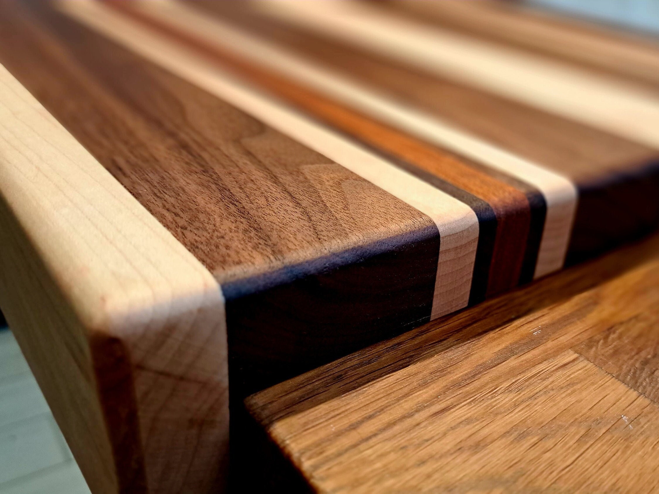 Walnut Maple & Jatoba Dough Board/cutting Board With Lip/housewarming ...