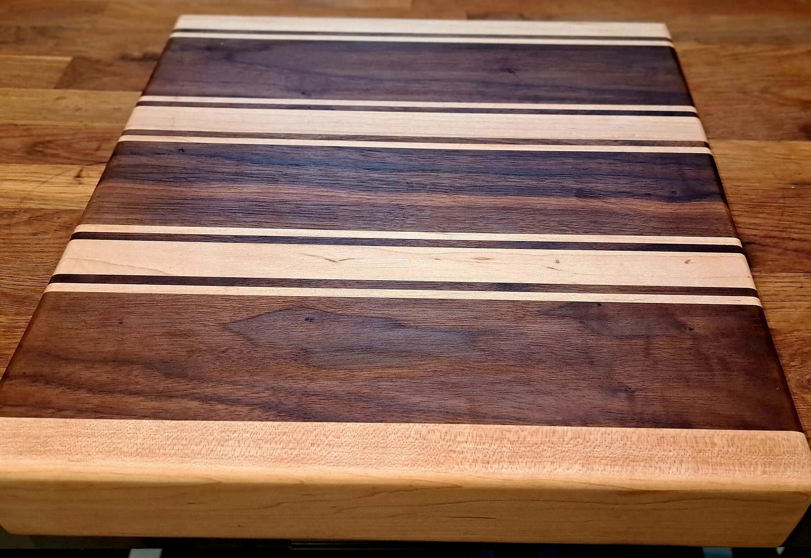 Maple & Walnut Dough Board/ Hardwood Cutting Board With Lip ...