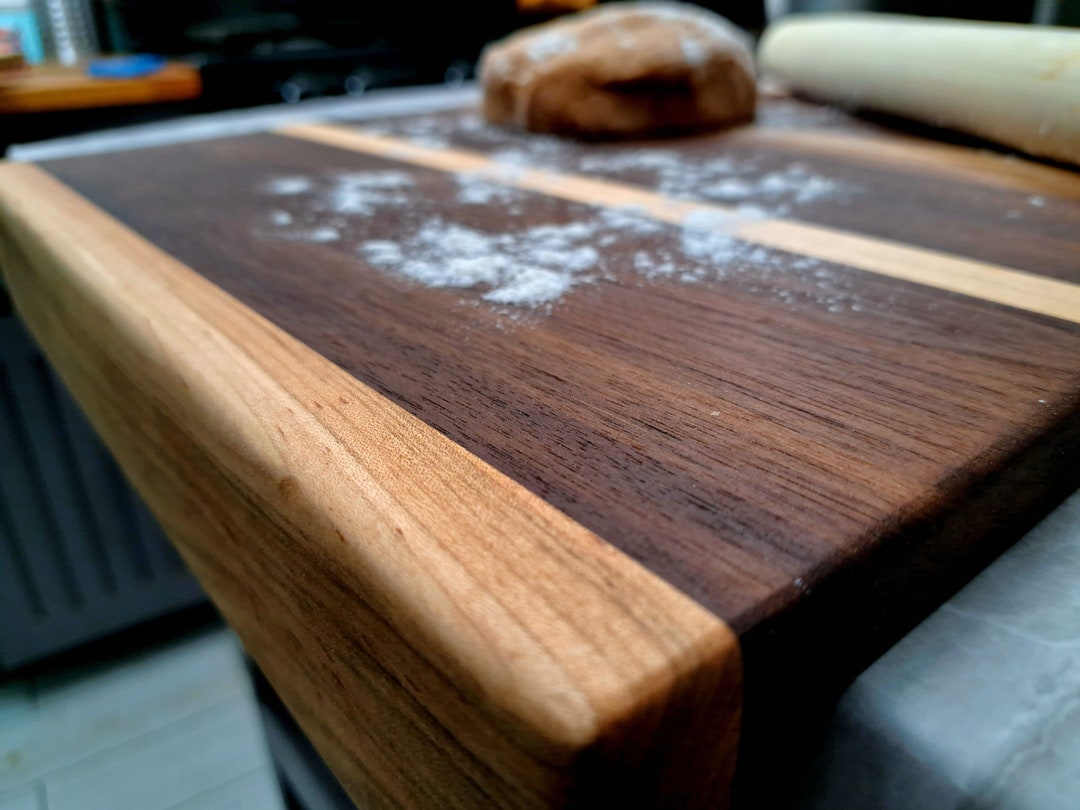 Walnut & Maple Dough Board/ Hardwood Cutting Board With Lip ...