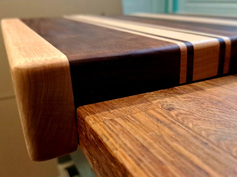 Maple & Walnut Dough Board/ Hardwood Cutting Board With Lip ...