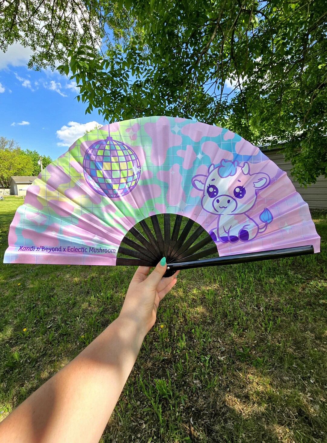 Disco Cow Festival\rave Folding Hand Fan - Etsy