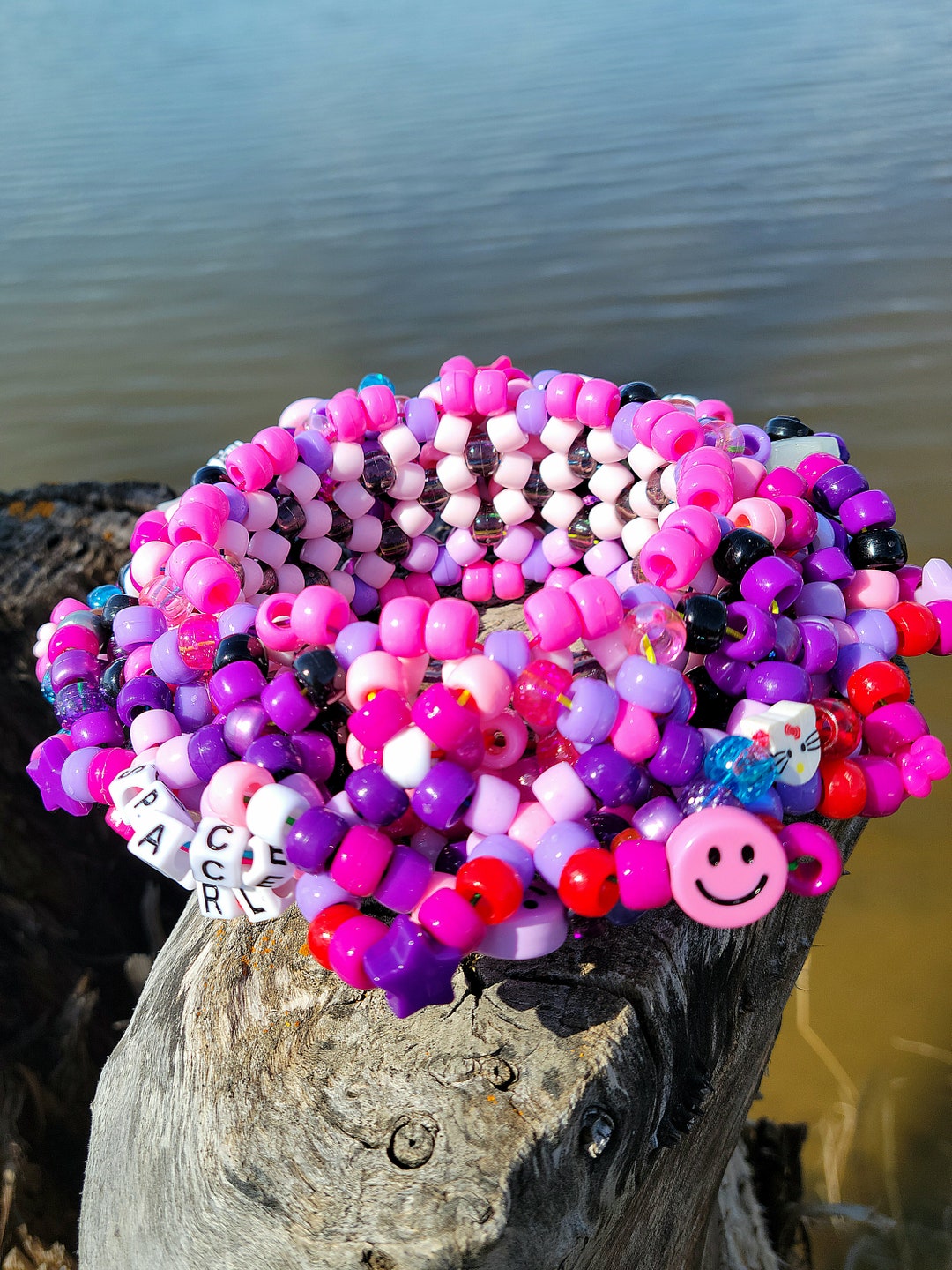 Unique Space Girl Pink Mash up Kandi Cuff - Etsy