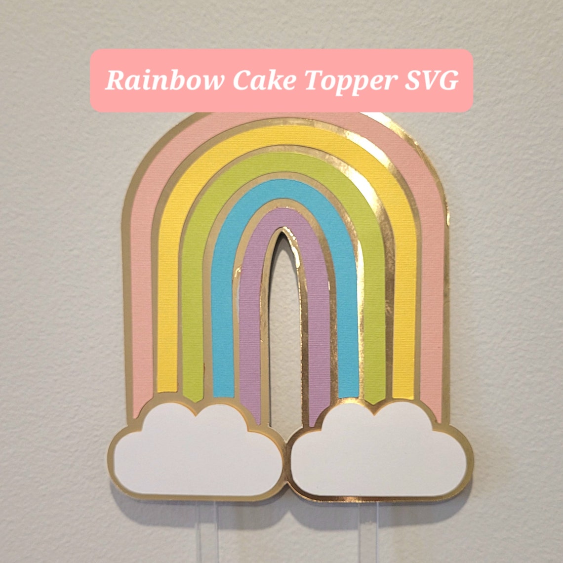 Rainbow Cake Topper SVG | DIY Party Decor (digital Download) - Etsy