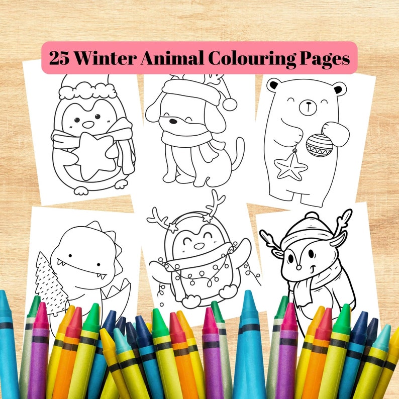 25 Christmas Winter Animal Colouring Pages | Kids Coloring Page ...