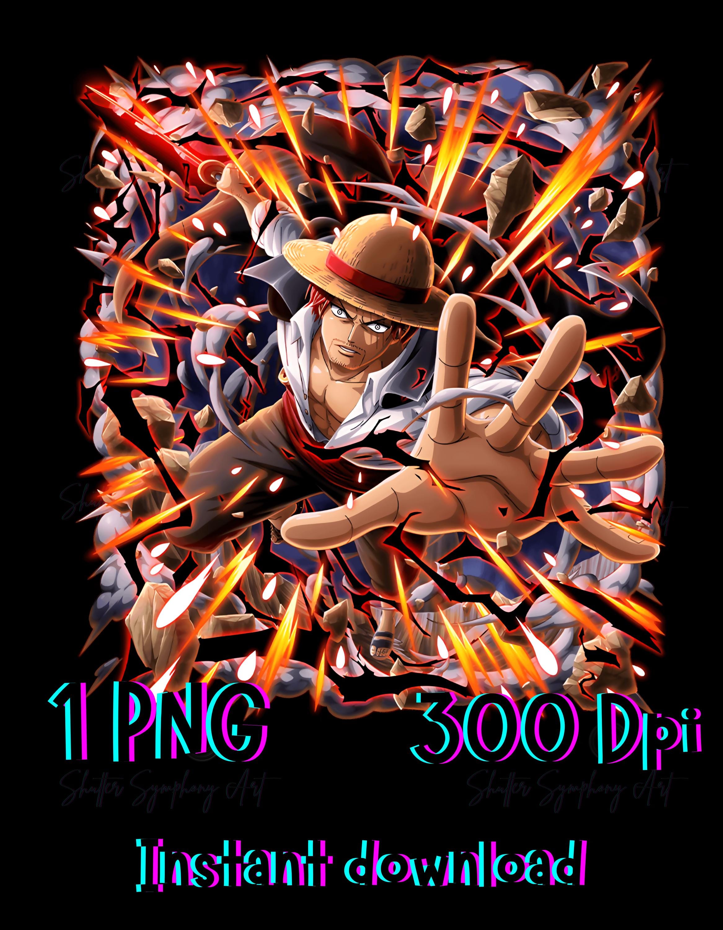 One Piece, Shanks Shirt, Shirt PNG, One Piece Png, Digital Anime ...