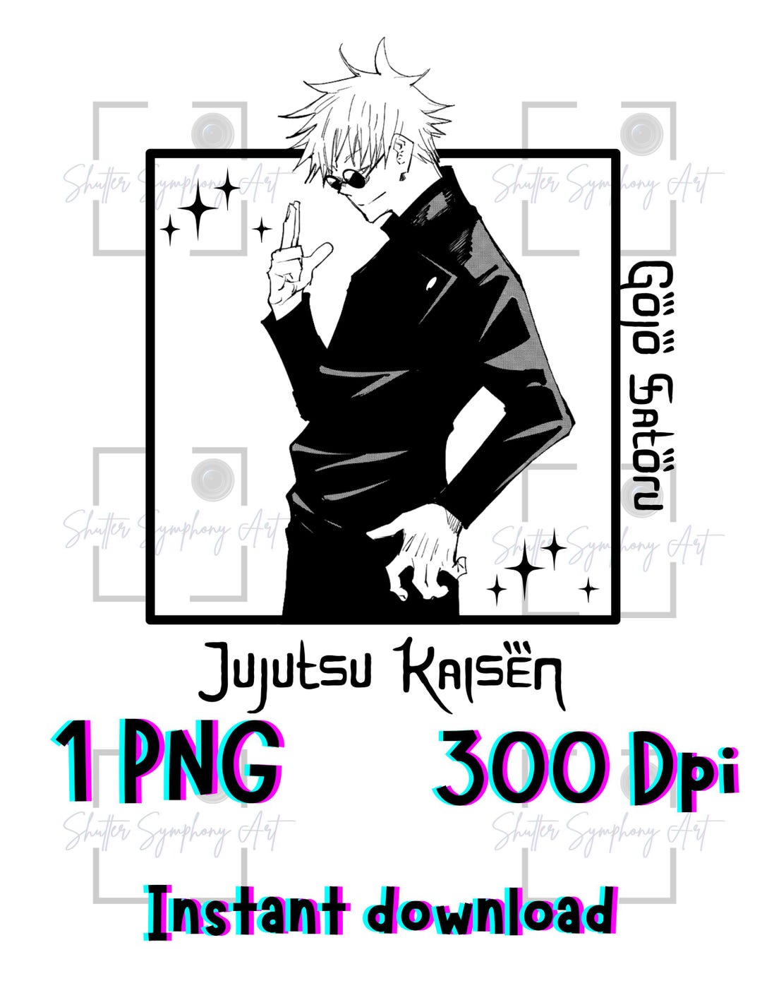 Jujutsu Kaisen, Gojo Shirt, Gojo Satoru PNG, Digital Anime, Instant ...