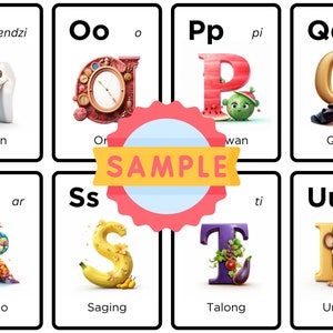 FILIPINO ALPHABET Flash Cards • Montessori Flash Cards • Pre-school ...