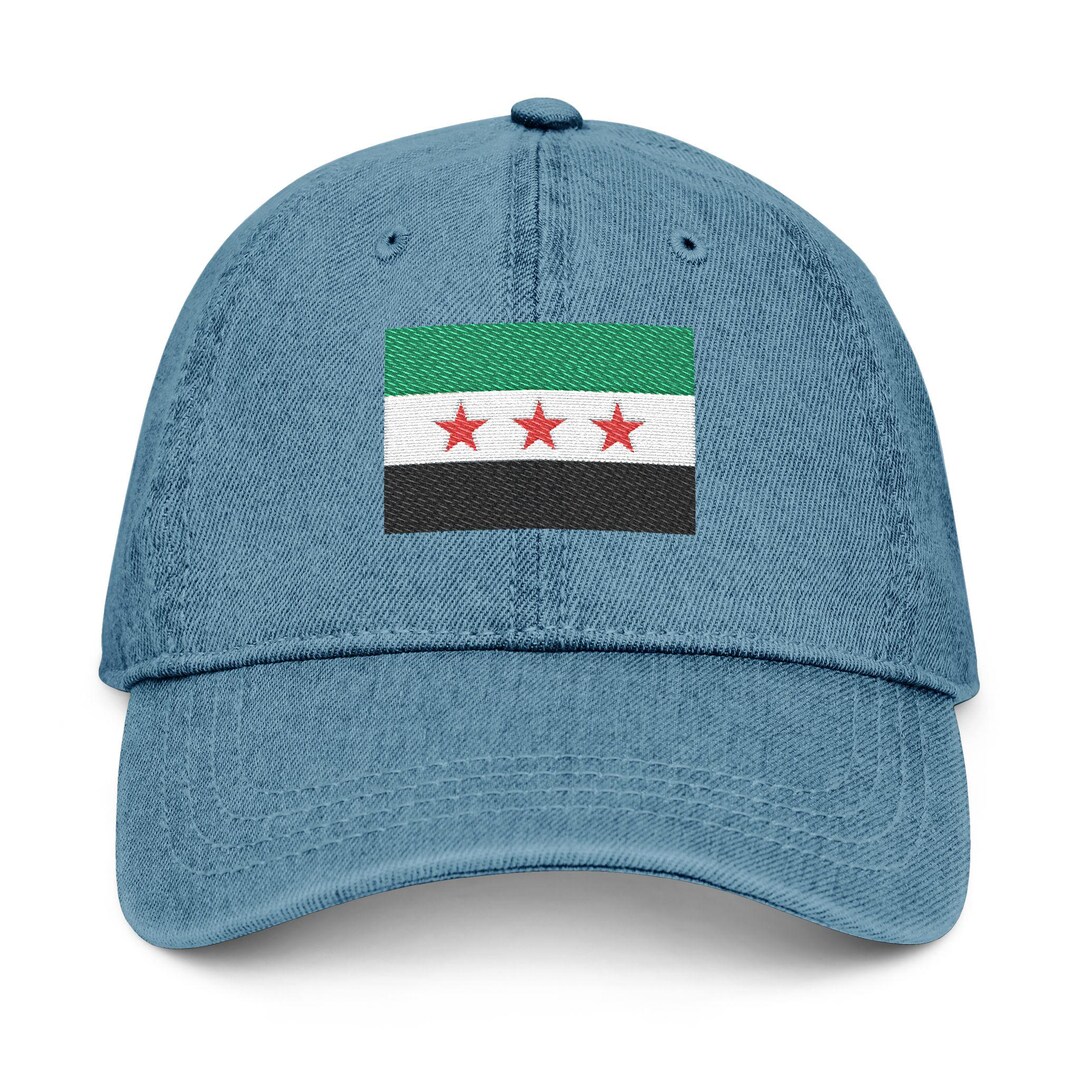 Syria Flag Denim Hat Using Embroidery, Perfect for Summer, Gifts ...