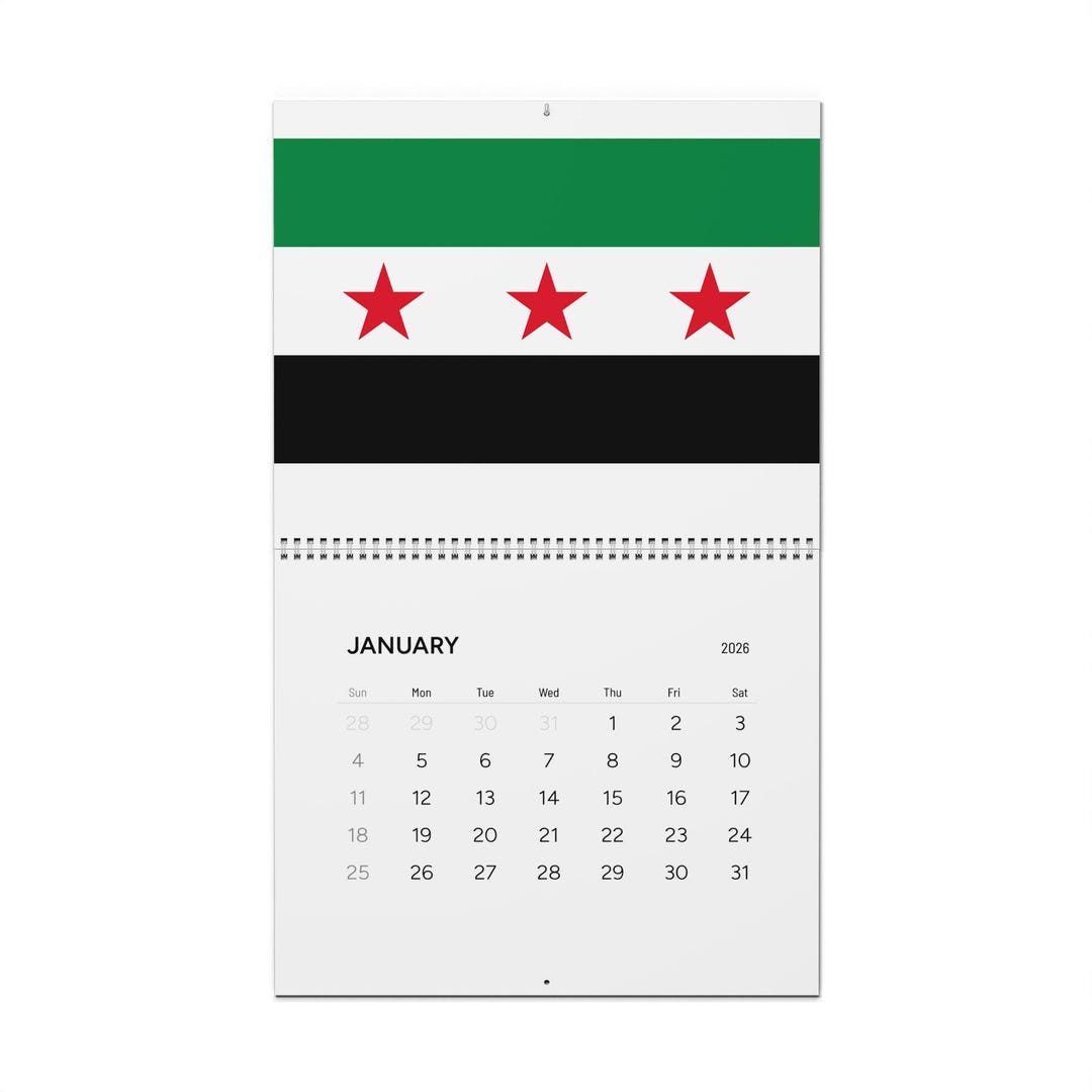 2026 Syrian Independence Flag Wall Calendar | Flag Desk Calendar ...