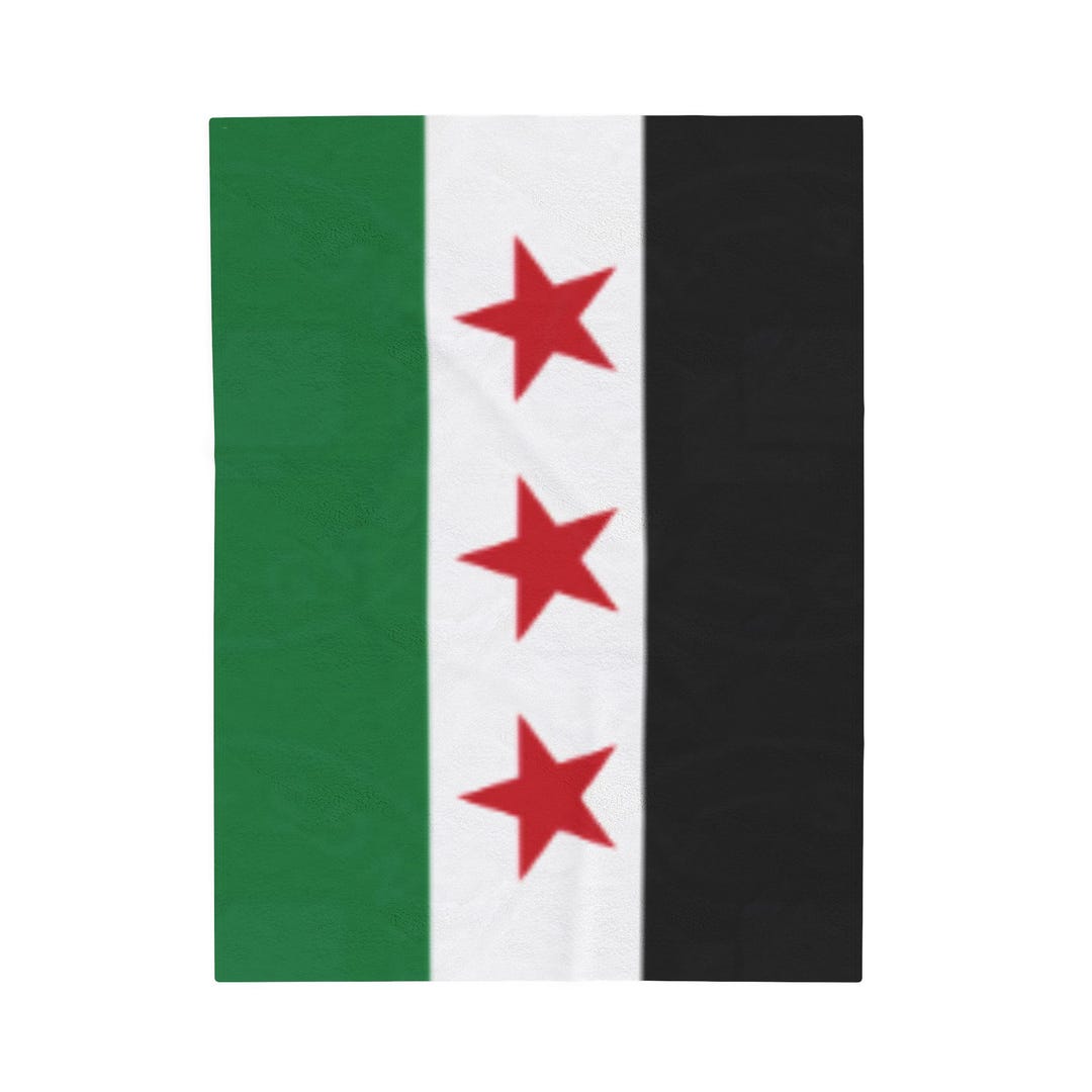 Velvet Blanket, New Syria Flag Design, Three Sizes, Soft Plush Throw ...
