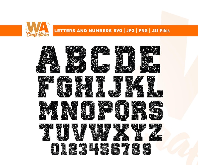 Distressed Font Svg, Distressed Alphabet Svg, Distressed Number ...