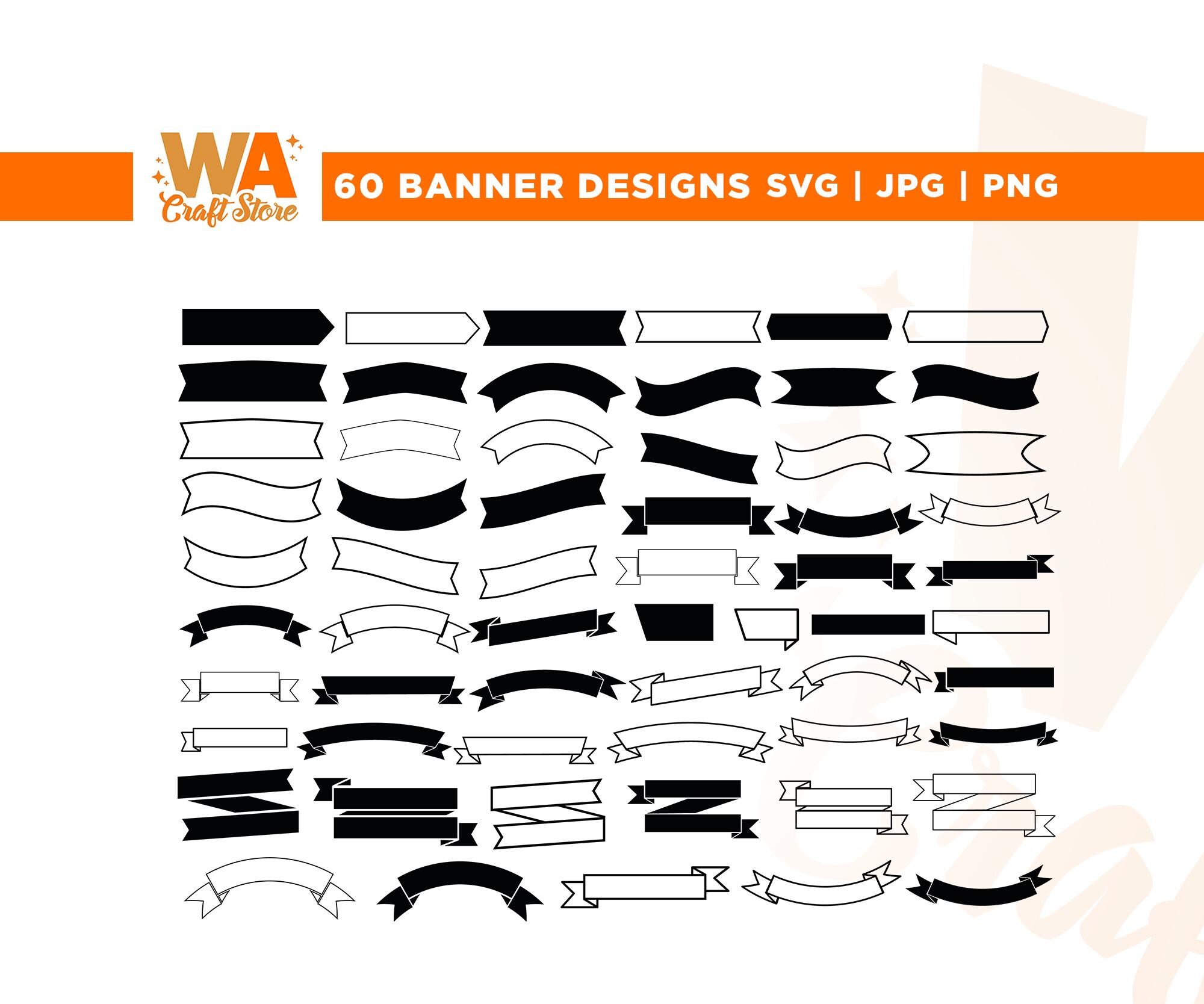 Banner Svg, Banner Svg Bundle, Banner Clipart, Cricut, Sublimation ...