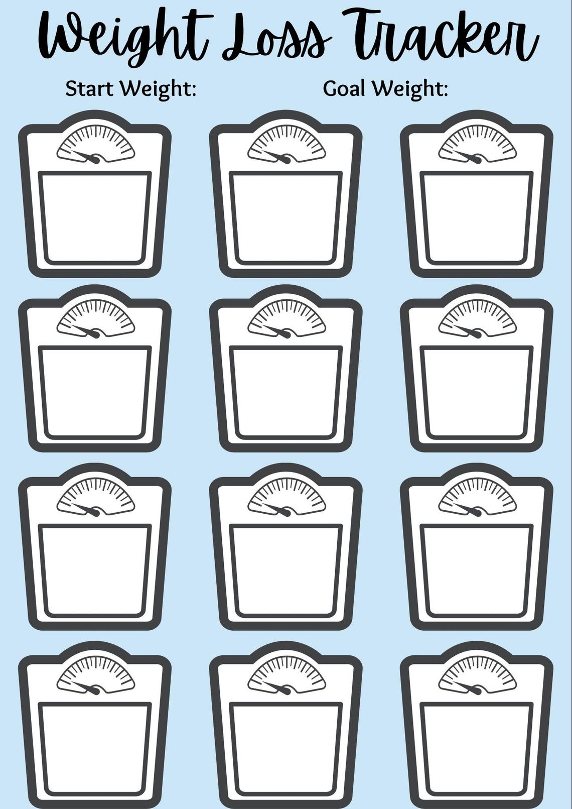 Weight Loss Tracker - Scales - Etsy