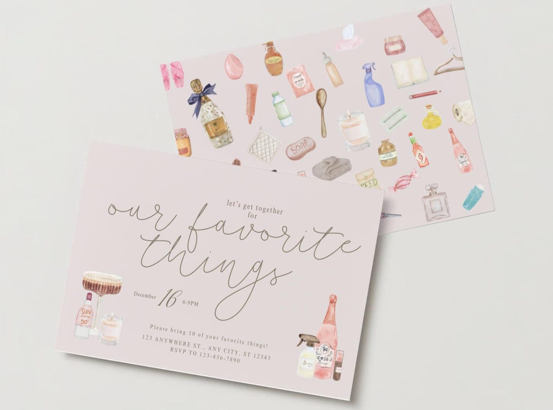 My Favorite Things Party Digital Invitation, Instant Download, Editable ...
