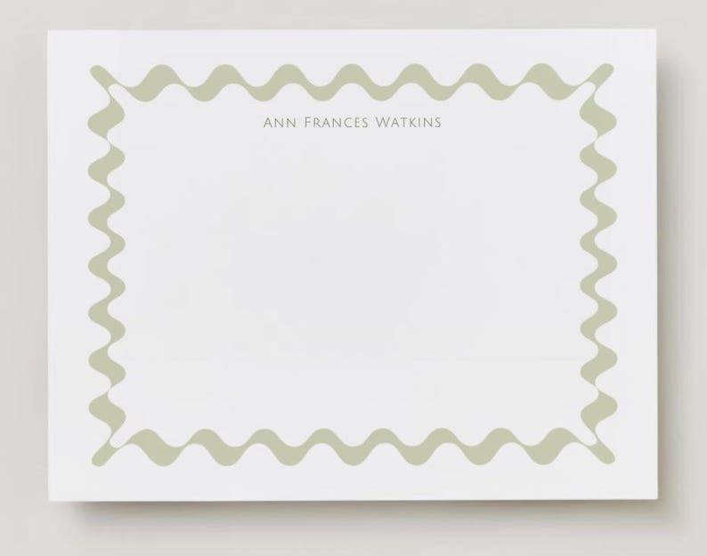 Modern Preppy Personalized Digital Download Stationery, Whimsy, Wavy ...