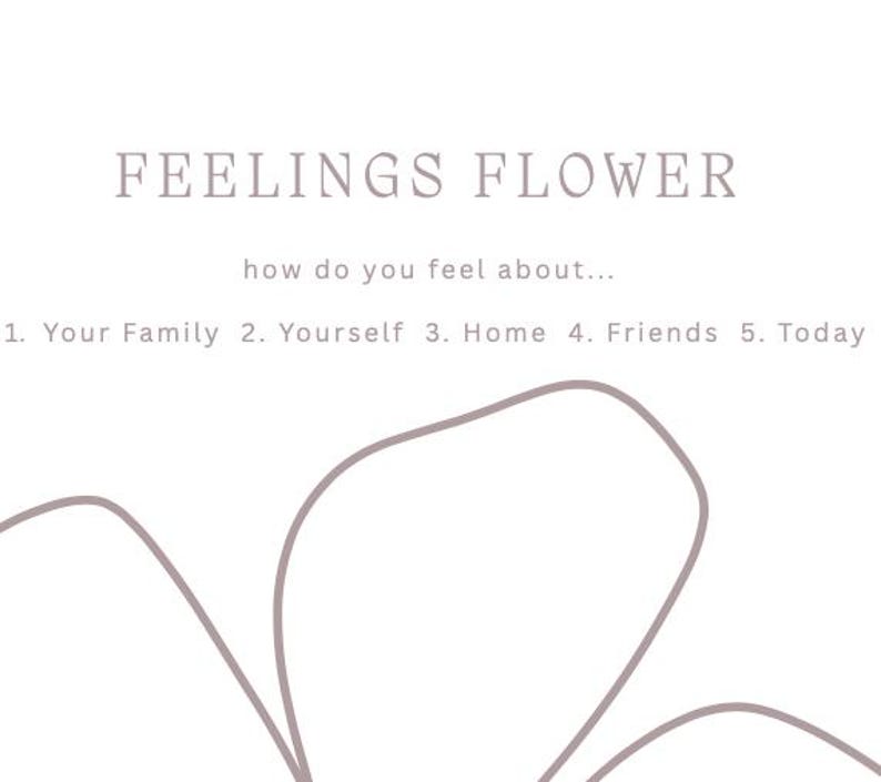 Feelings Flower Worksheet - Etsy