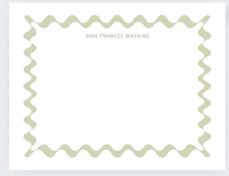 Modern Preppy Personalized Digital Download Stationery, Whimsy, Wavy ...