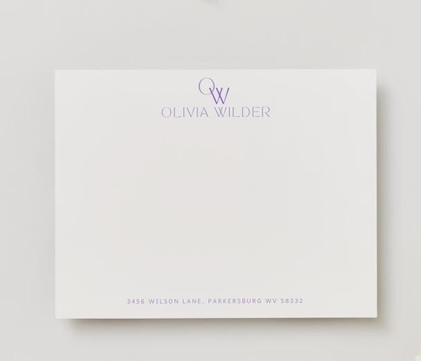 Modern Printable Stationery Notecards, Digital File for Notecards ...