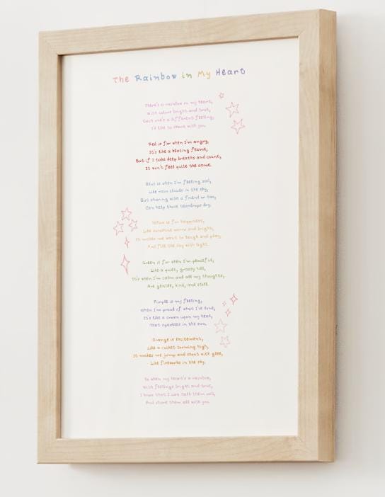 Rainbow Poem Print, Wall Art, Therapy Art, Therapy Office Decor, Kids ...