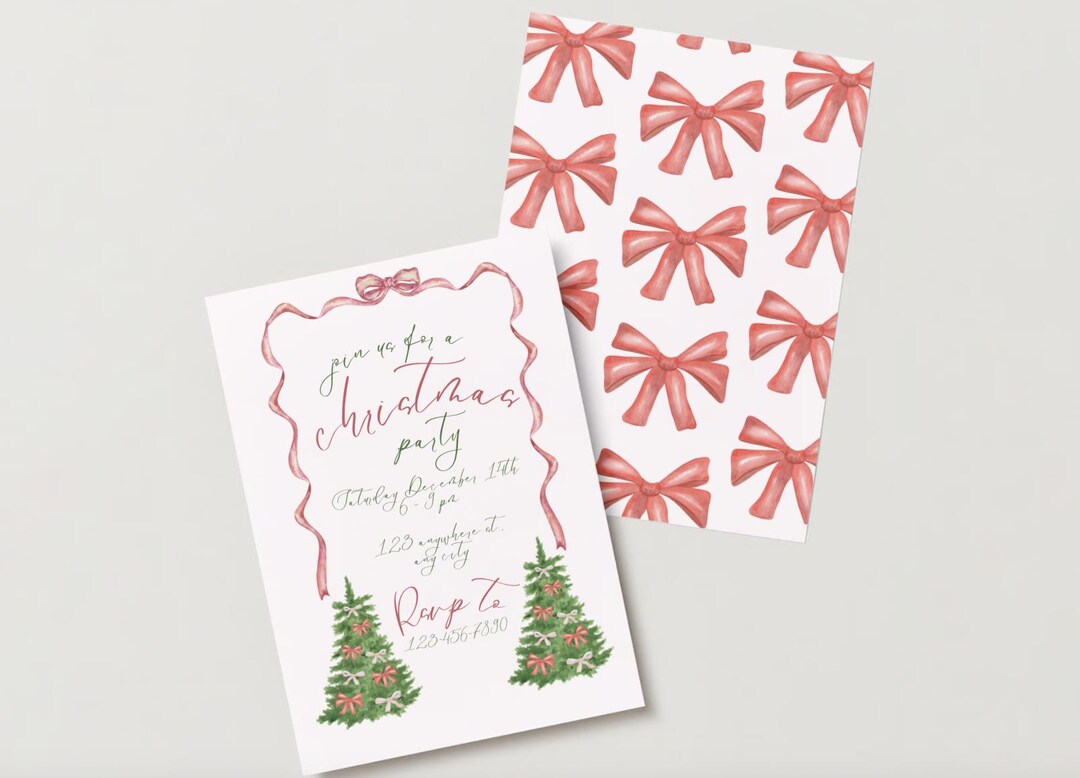 Christmas Party Hand Written Instant Download Invitation, Editable ...
