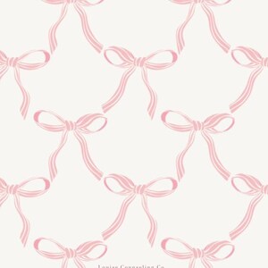 Monogrammed Girls Stationery, Bow Stationary, Pink Bow Notecards ...