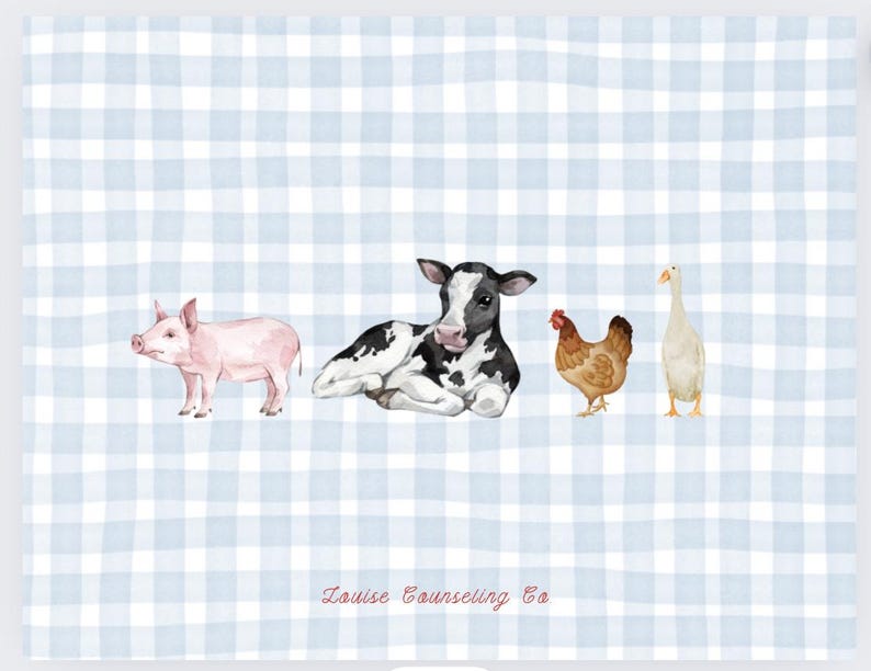Boys Farm Animal Birthday Invitation, Watercolor Digital Invite, Preppy ...