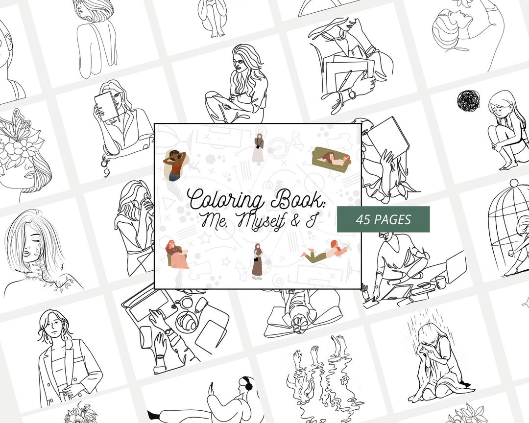 Portrait, Portraiture Coloring Book for Adults Printable Coloring Book ...