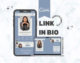 Link in Bio Canva Editable Template, Instagram Link Landing Page ...
