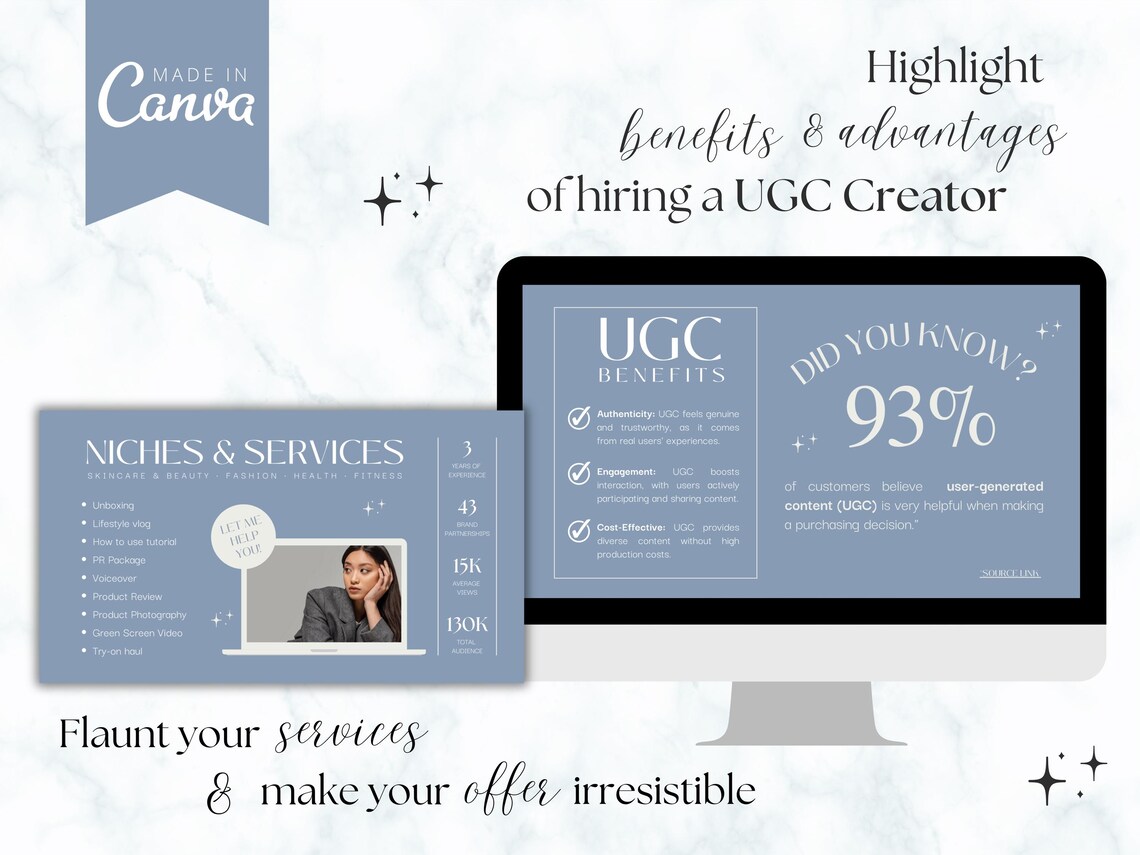UGC Portfolio Template Canva, UGC Website Template, UGC Portfolio for ...