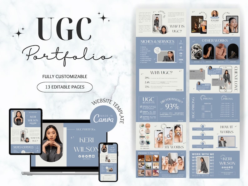 UGC Portfolio Template Canva, UGC Website Template, UGC Portfolio for ...