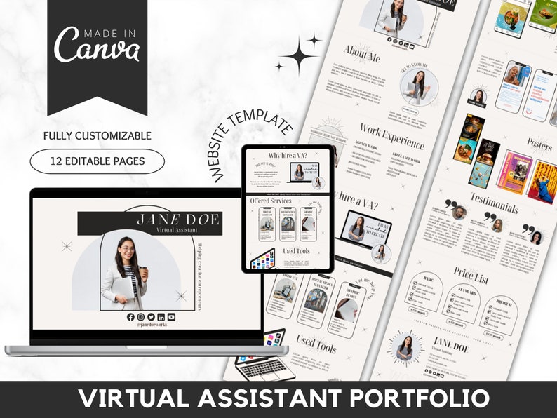 Virtual Assistant Portfolio Template, Virtual Assistant Portfolio ...