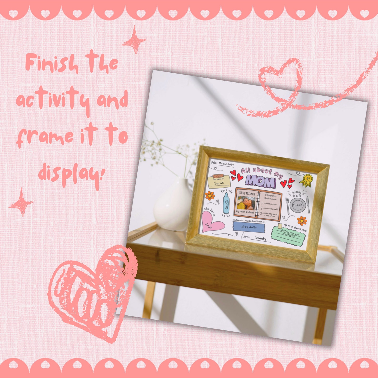 Mother's Day Printable, All About My Mom, Mothers Day Gift, Card for ...