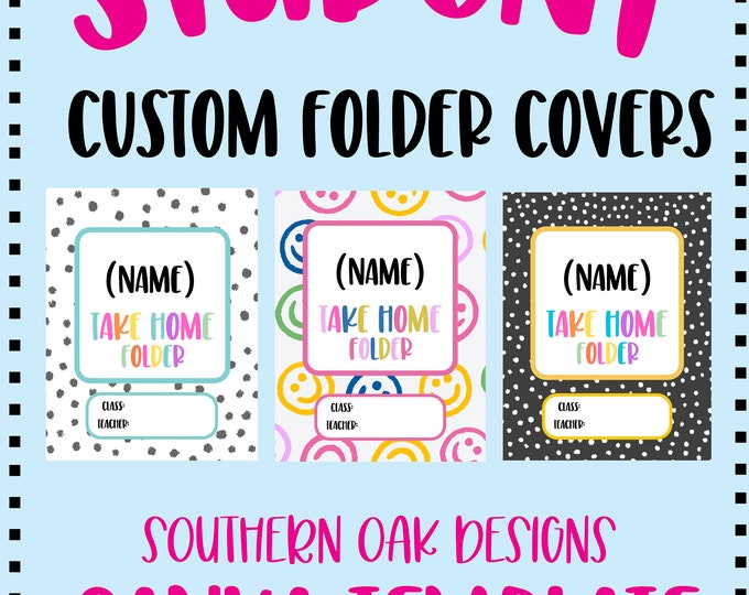 School Folder Covers / Teacher Templates / Teacher Printable / Student ...